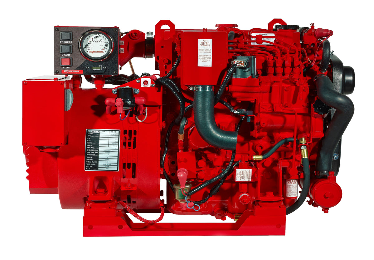 Westerbeke 10.3 KW - 50 Hz 1 Phs (10.3 EGTD) Marine Diesel Generator ...